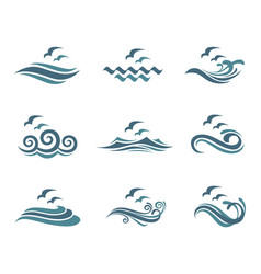 Ocean logo set Royalty Free Vector Image - VectorStock