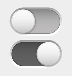 Toggle switch interface buttons gray elements Vector Image