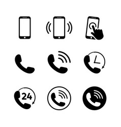 Contact icons in flat style Royalty Free Vector Image