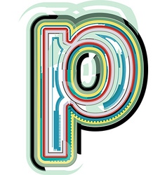 Letter p made of three stripes Royalty Free Vector Image - VectorStock