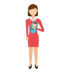 Busy mother with baby Royalty Free Vector Image