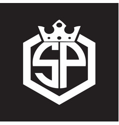 Sp initial logo linked circle monogram Royalty Free Vector