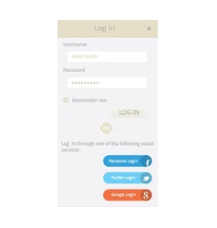 Orange user login page Royalty Free Vector Image