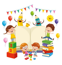 Children playing at school Royalty Free Vector Image