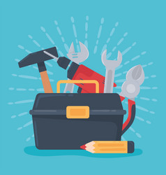Isolated black toolbox professional toolkit Vector Image