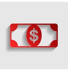Bank note dollar sign black dashed icon Royalty Free Vector