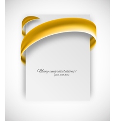 Blue satin empty ribbon blank banner design Vector Image