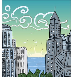 Retro comics city street scene Royalty Free Vector Image