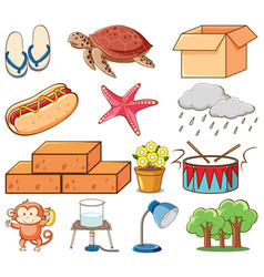 Large set different objects Royalty Free Vector Image