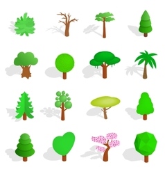 Green forest trees cartoon Royalty Free Vector Image