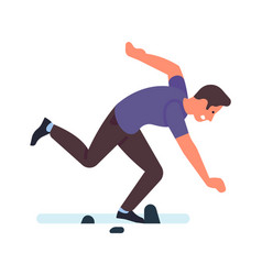 Man falling into open manhole sketch Royalty Free Vector