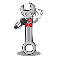 Finger spanner character cartoon style Royalty Free Vector