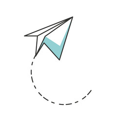 Cartoon paper airplane logo aircraft made Vector Image
