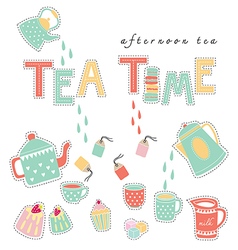 Vintage Afternoon Tea Background Royalty Free Vector Image