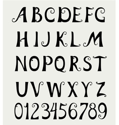 Font of hearts isolated on white background Vector Image