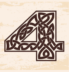 Numeral with celtic ornament Royalty Free Vector Image