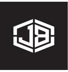 Jb logo monogram with circle shape and square Vector Image
