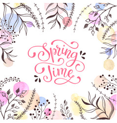 Spring time wording Royalty Free Vector Image - VectorStock