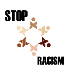 Stop racism label font with brush equal rights Vector Image