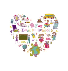 Back to school card children group star shape Vector Image