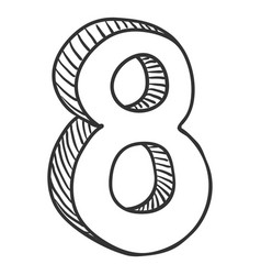 Cartoon - number seven the figure 7 Royalty Free Vector