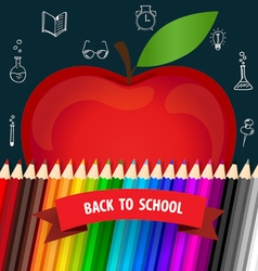 Welcome back to school with apple and color Vector Image