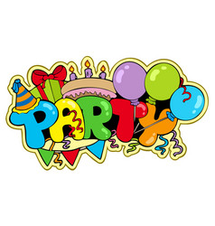 Kids party theme image 4 Royalty Free Vector Image