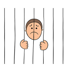 Cartoon man taken hostage tied with rope Vector Image