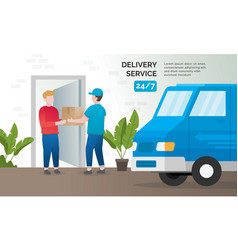 Delivery solution logo design Royalty Free Vector Image