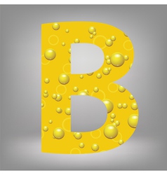 B alphabet letter with white polka dots on pink Vector Image