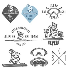 Set of vintage mountain explorer labels and badges