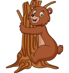 Cartoon cute little bear walking Royalty Free Vector Image