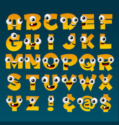 Motley colorful cartoon font Royalty Free Vector Image