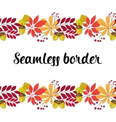 Autumn background banner with leaves border frame Vector Image