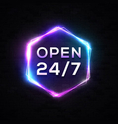 Stars background on black brick wall neon sign Vector Image