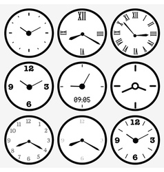 Learning time clock set Royalty Free Vector Image