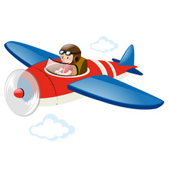Pilot flying an airplane Royalty Free Vector Image