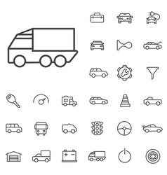 Outline car collection icon Royalty Free Vector Image