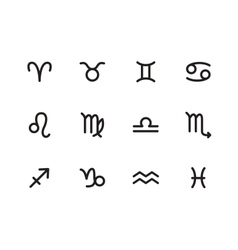 Set of simple zodiac signs with captions Vector Image