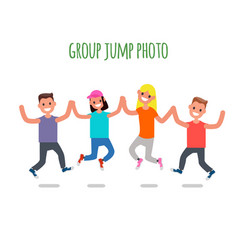 Jumping kids excited children jump Royalty Free Vector Image
