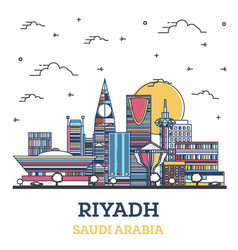 Outline riyadh saudi arabia city skyline Vector Image