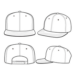 Cap mockup in front side and back views Royalty Free Vector