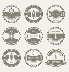 Ufo vintage emblem with text space aliens Vector Image