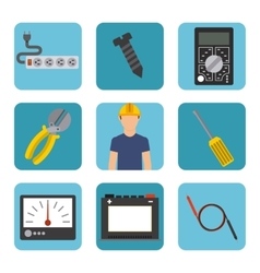 Electricity engineering business service icons Vector Image