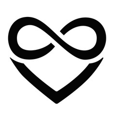 Heart love logo with infinity sign design Vector Image