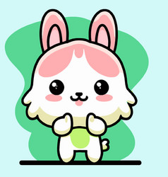 Cute rabbit kawaii chibi drawing style Royalty Free Vector