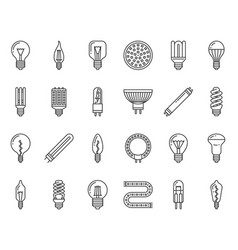Lightbulb icon set light bulb electricity Vector Image