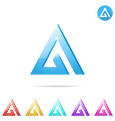 Delta letter icons set Royalty Free Vector Image