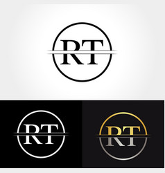 Initial rt letter logo with creative modern Vector Image