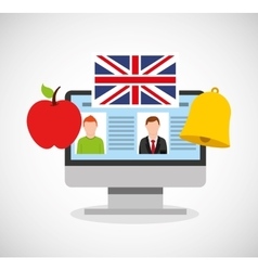 Learn english online icon Royalty Free Vector Image